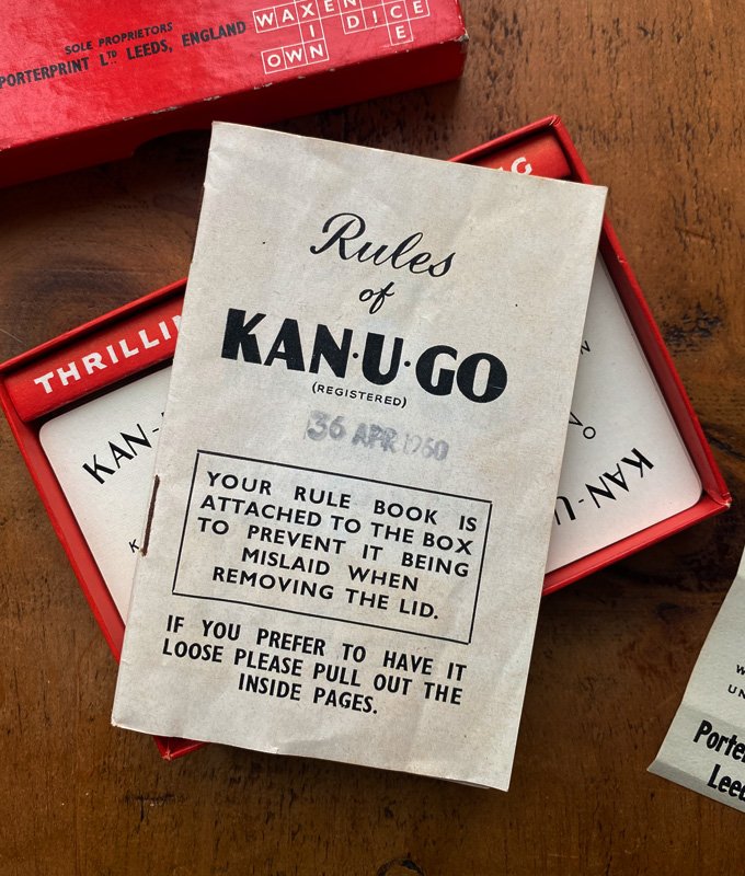 1960 Kan-U-Go Card Game | Blue Box Vintage